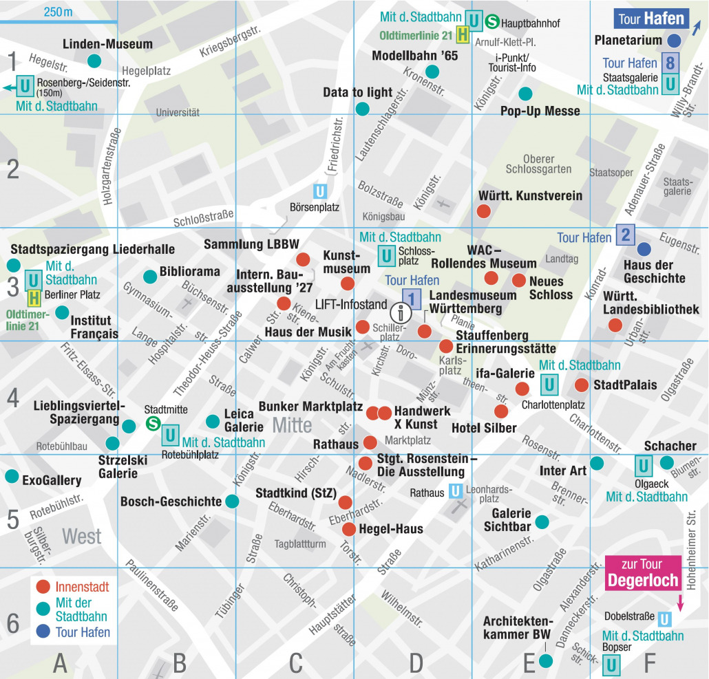 Stadtplan Innenstadt - Lange Nacht der Museen in Stuttgart 2024